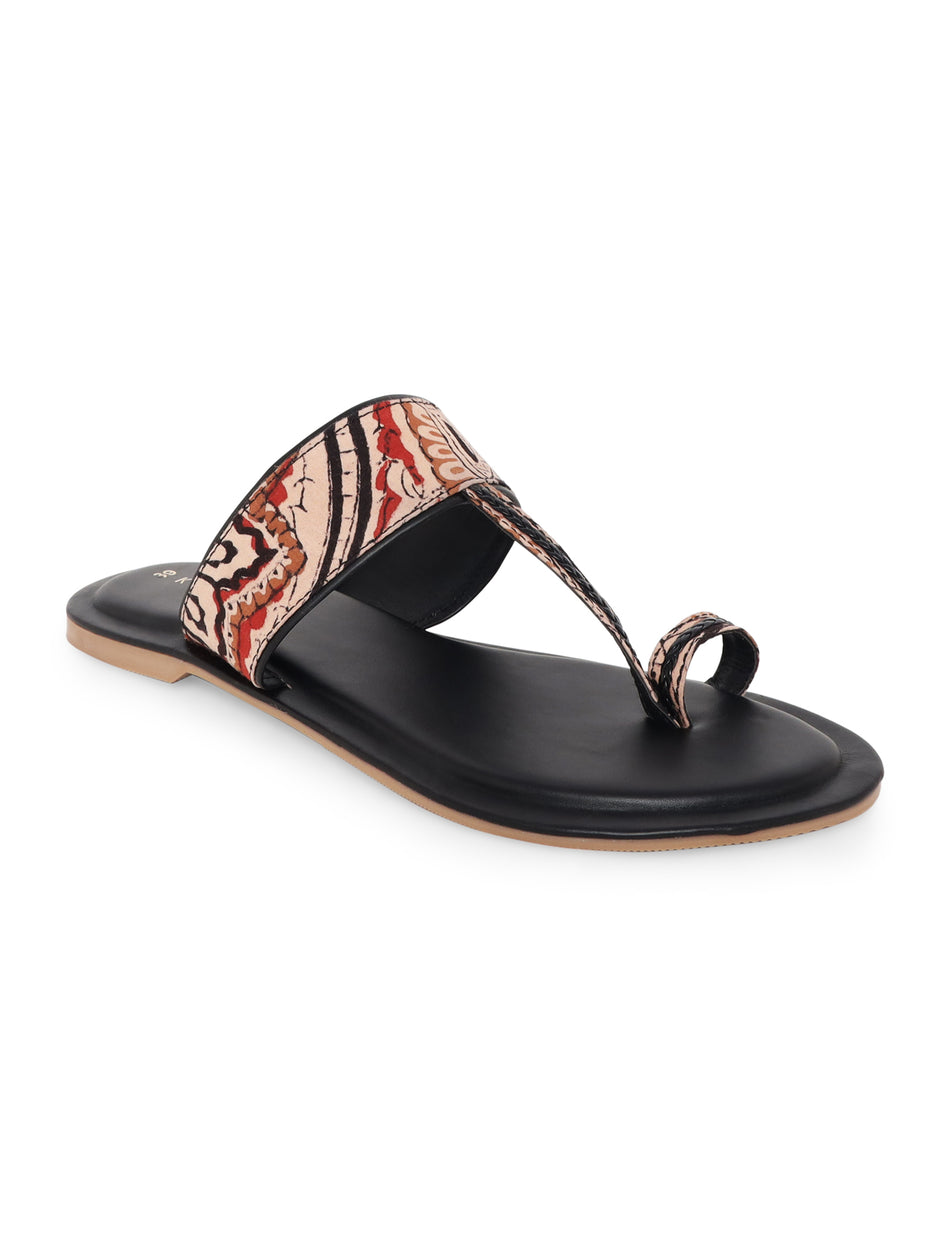 Buy Women's Designer Kolhapuri Slippers Handmade In India by KANVAS ...