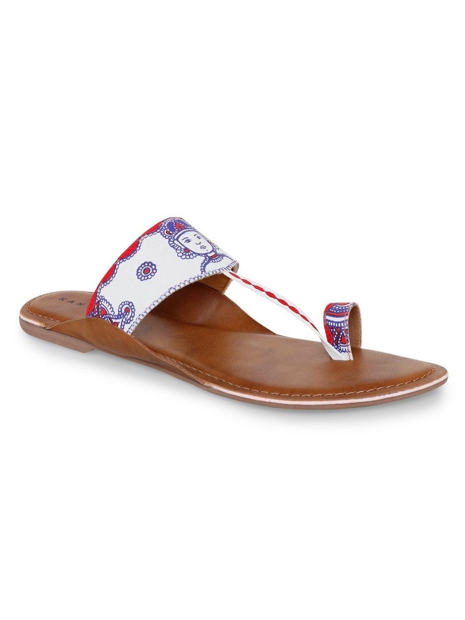 Buy Women's Designer Kolhapuri Slippers Handmade In India by KANVAS ...